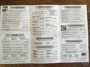 Texas Roadhouse Takeout Menu with Prices and Pictures 2025