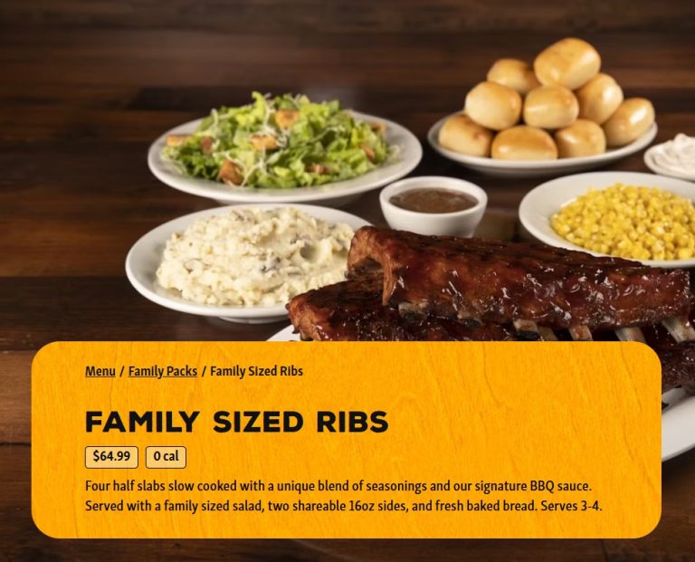 Texas Roadhouse Family Meals 2025 – Serves 4-6, From $39.99